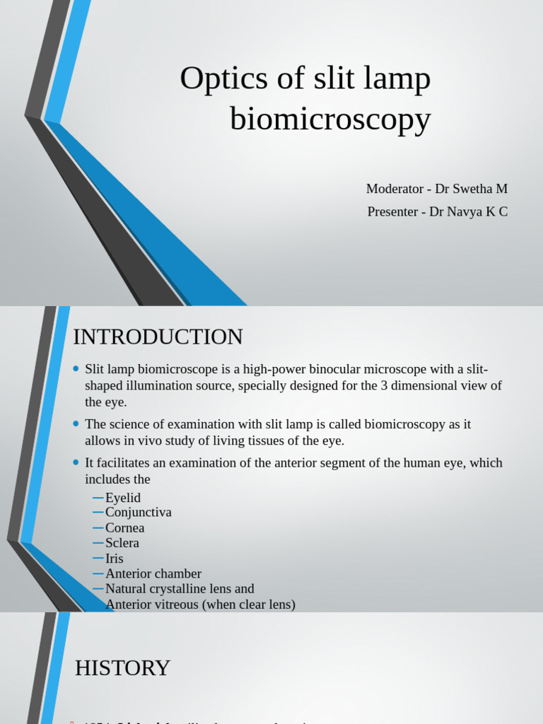 Optics of Slitlamp Biomicroscopy (Autosaved) | PDF | Light | Optics