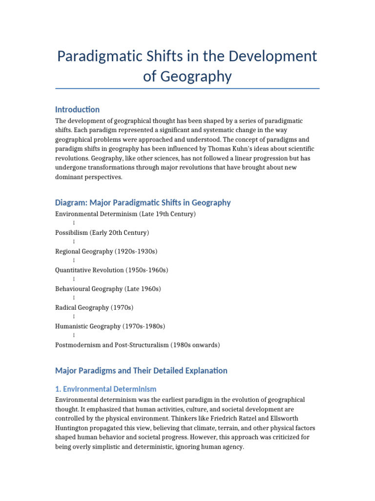 Geography Paradigms Final | PDF | Geography | Paradigm
