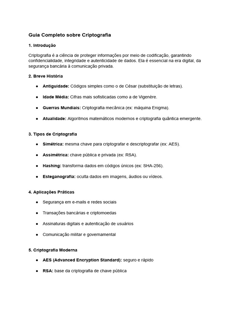 Guia Completo Sobre Criptografia | PDF