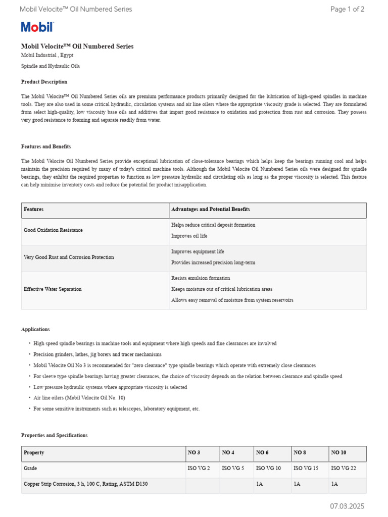 GL XX Mobil Velocite Oil No Series | PDF | Bearing (Mechanical) | Exxon ...