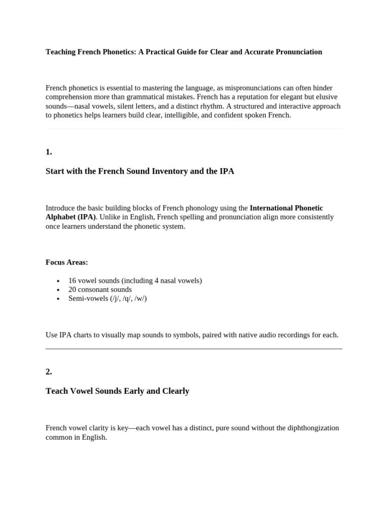 Teaching French Phonetics | PDF | Vowel | Phonetics