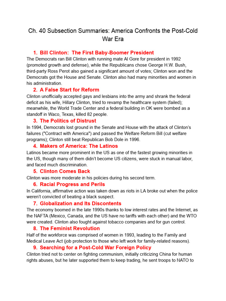 Ch. 40 Subsection Summaries (14 Subsections in The Chapter) | PDF ...