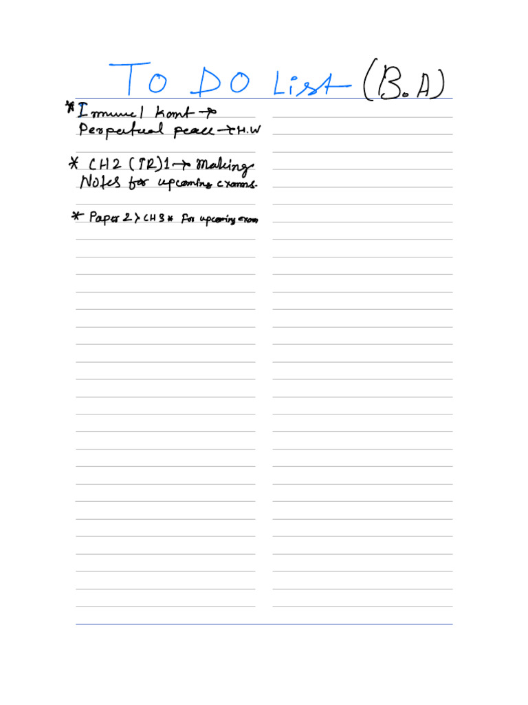 To Do List | PDF