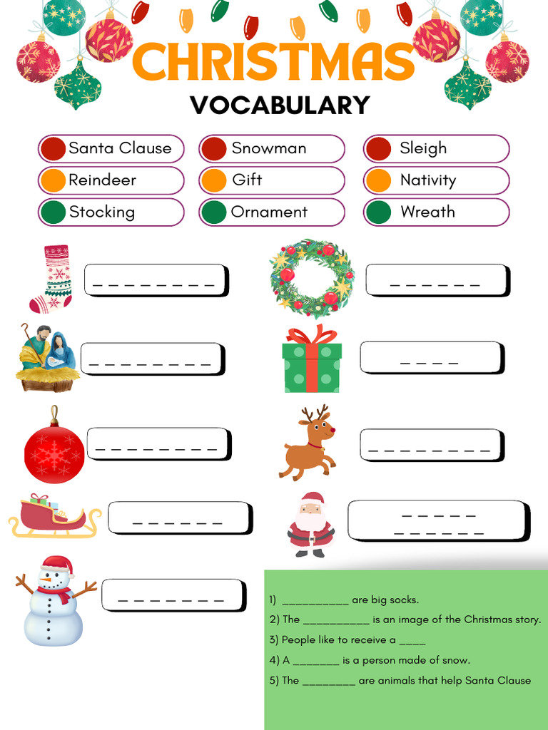 Christmas: Vocabulary | PDF