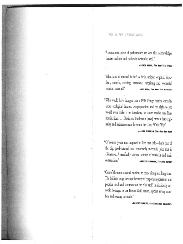 Urinetown Libretto | PDF