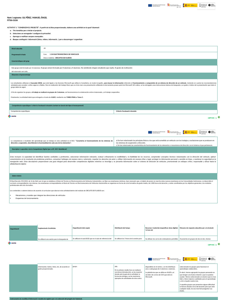 ACTIVIDADES B1Fitxa-guia ESO, BTO, FP, EOI... | PDF | Plan de estudios | Aprendizaje