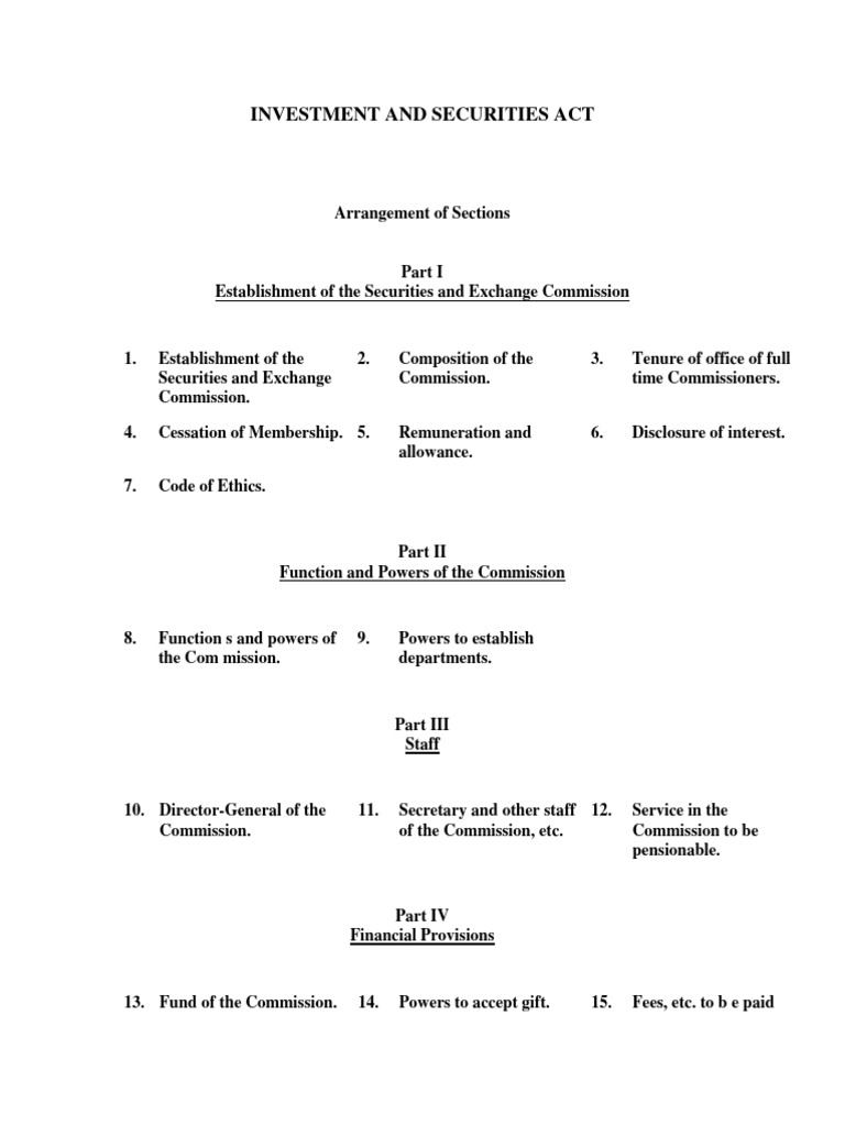 INVESTMENT-AND-SECURITIES-ACT-1 | PDF | Securities (Finance ...
