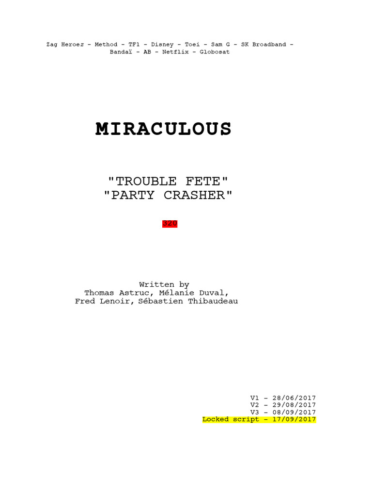 MLB - 320 - Trouble Fete - Party Crasher - Locked Script - 17 09 17 - VA | PDF