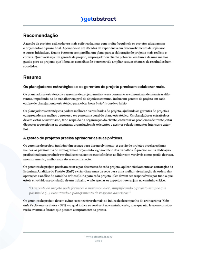 Gestão de Projetos 2 | PDF