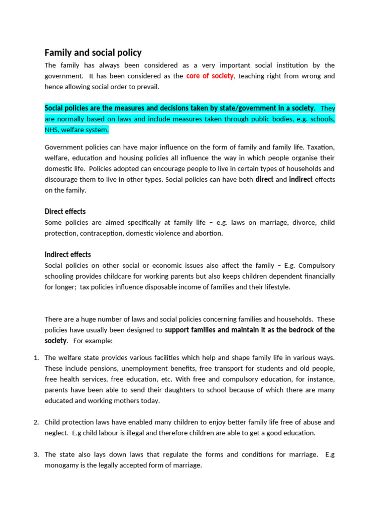 Family and Social Policy 2020 | PDF | Family | Parental Leave