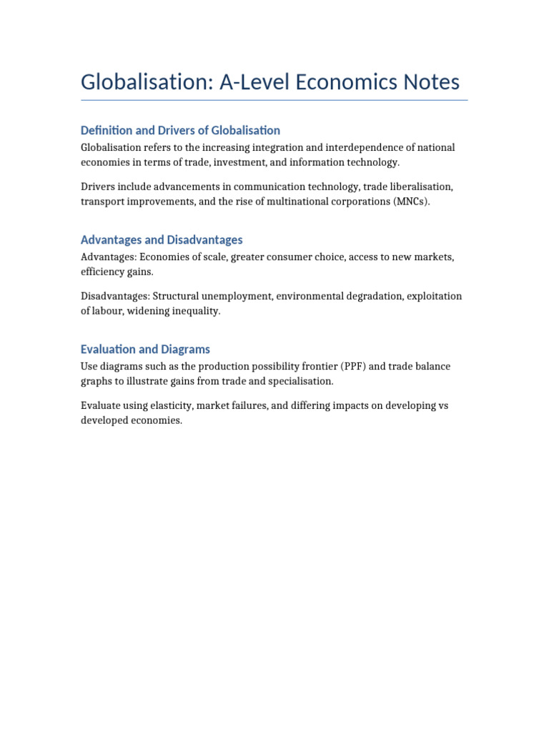 Economics Globalisation | PDF