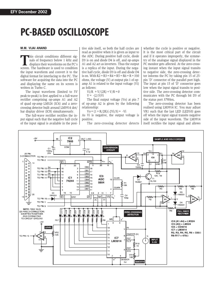 PC Based Oscilloscope | PDF | Operational Amplifier | Rectifier