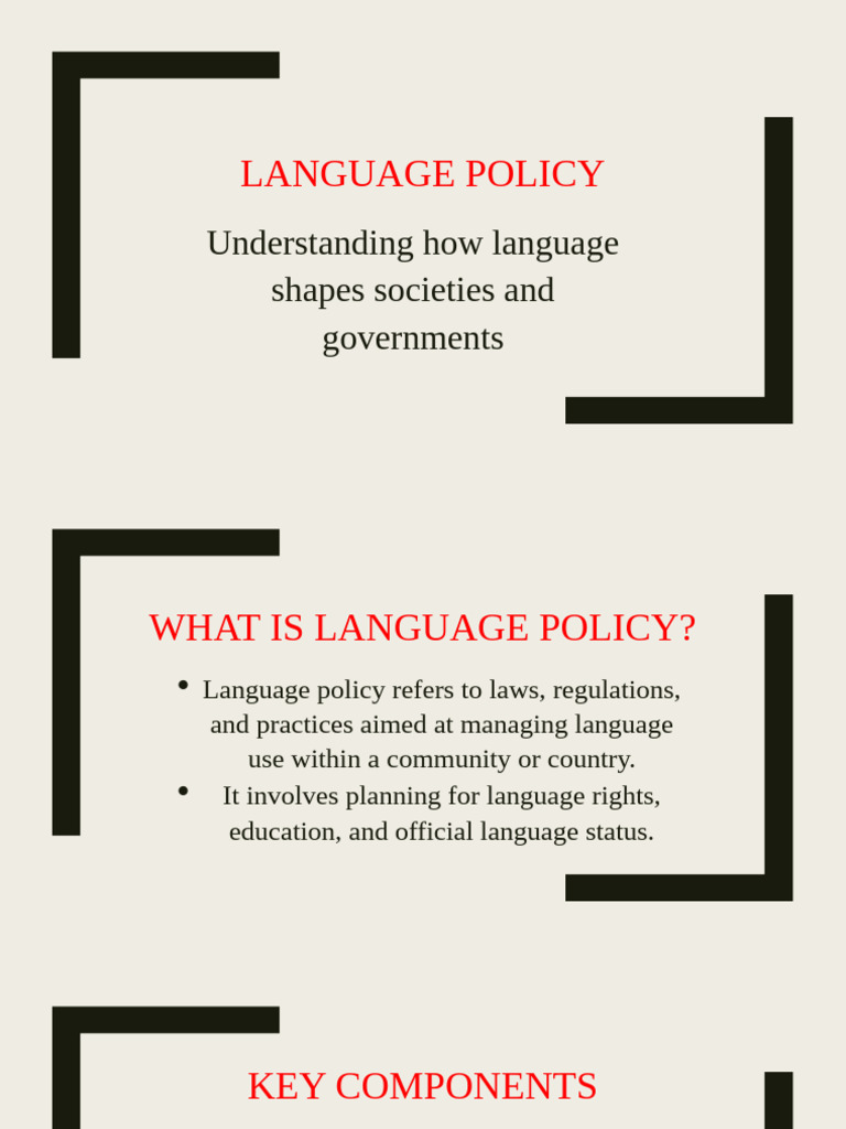 Language Policy: Impact on Society and Identity | PDF