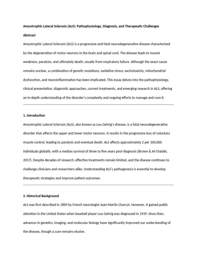Amyotrophic Lateral Sclerosis | PDF | Medical Specialties | Human ...