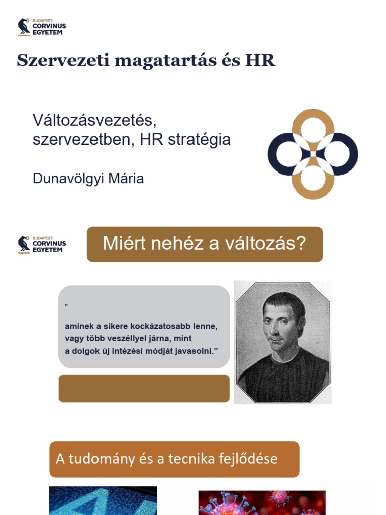 Változásvezetés, HR A Szervezetben, HR Stratégia | PDF
