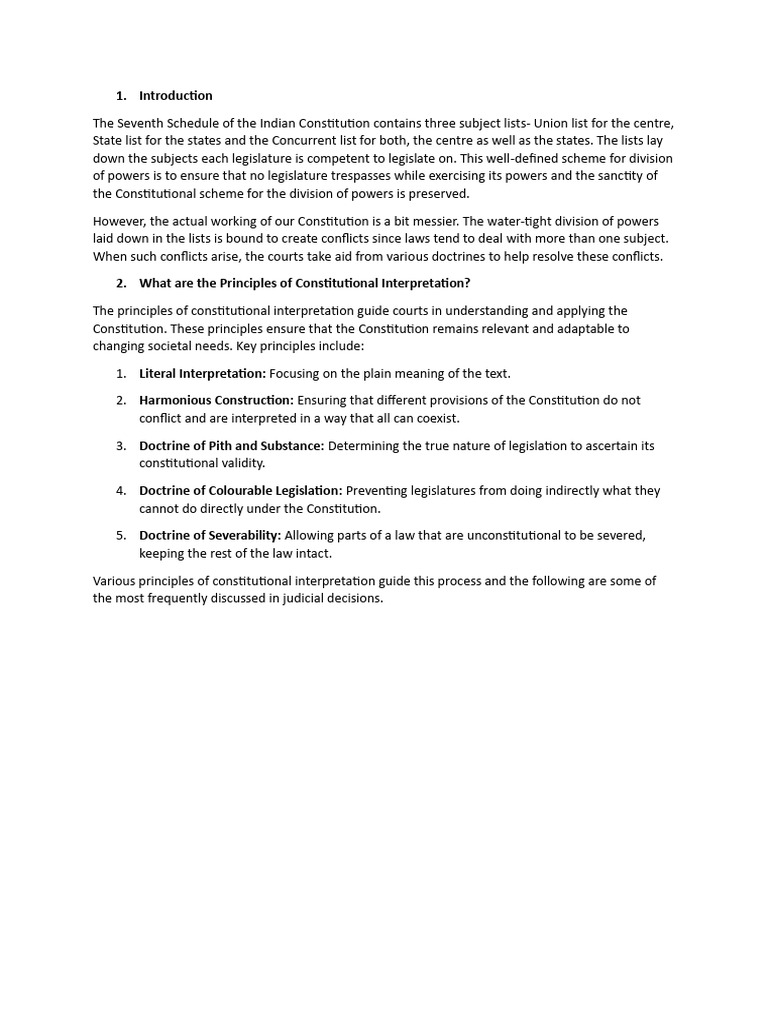 Principles of Consti - Interpretation (Unit-8) | PDF | Civil Law (Common Law) | Public Law