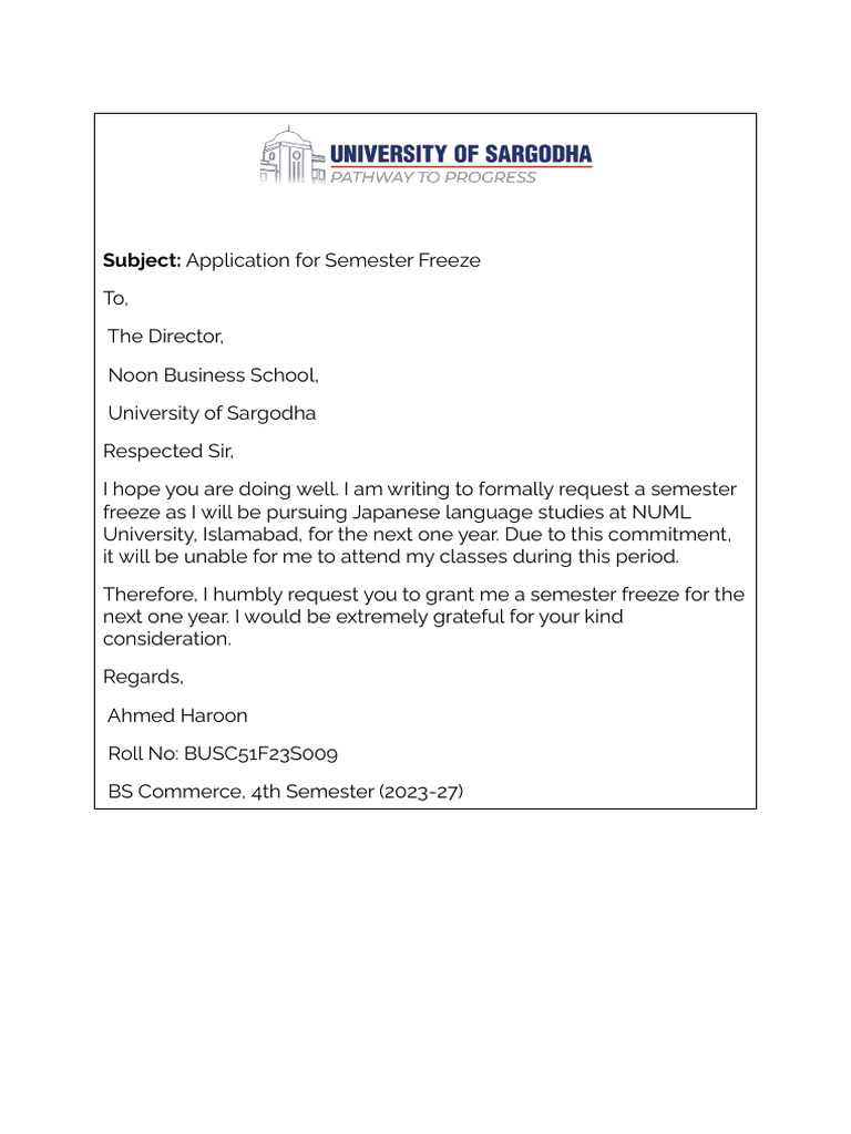 UOS Freeze Application | PDF