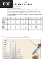 Mohs Hardness Scale Activity | PDF | Minerals | Natural Materials