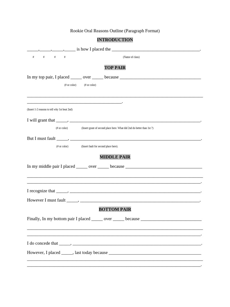 Rookie Oral Reasons Outline Guide | PDF