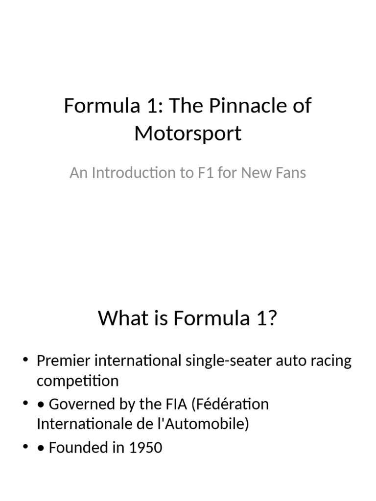 F1 Introduction Presentation | PDF