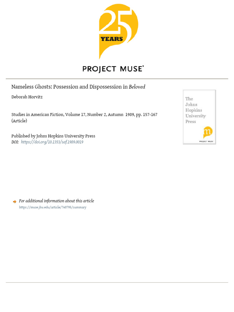 Possession and Dispossession in Beloved | PDF