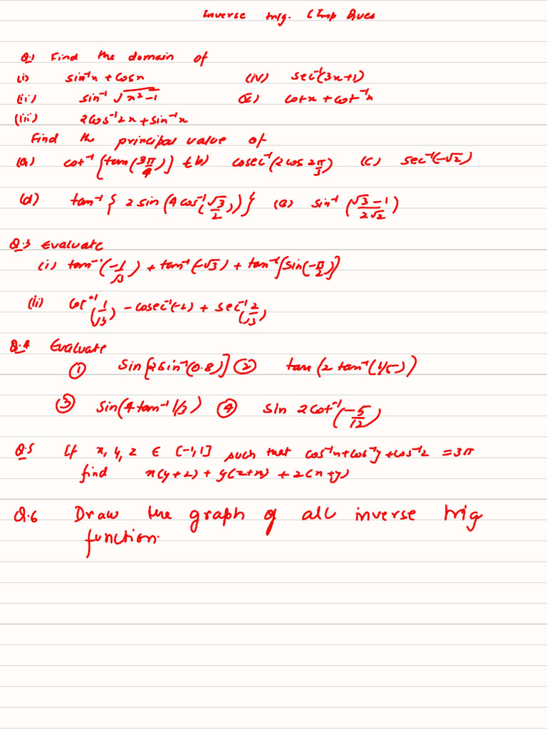 Inverse Trigo Function | PDF