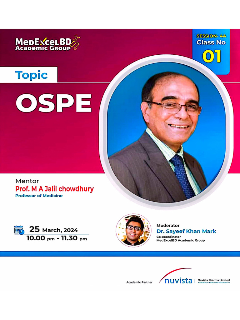 Ospe - Prof MA Jalil Sir Medexcel 25.3.24 | PDF