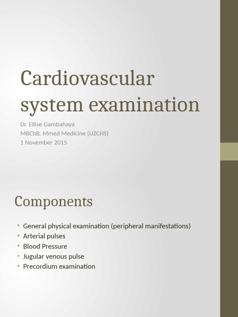 Cardiovascular System Examination | PDF | Pulse | Heart