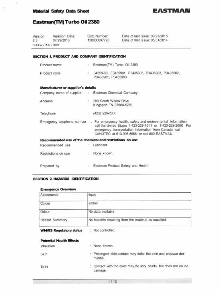 Turbo Oil 2380 | PDF