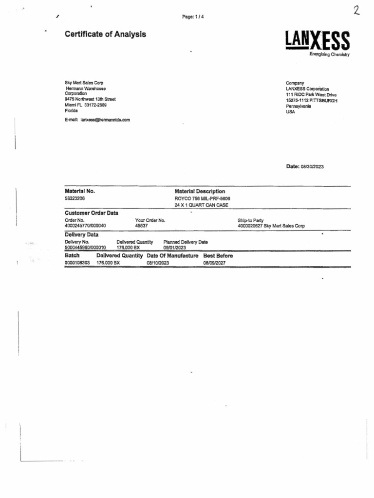 Royco 756 Mil-Prf-5606 | PDF