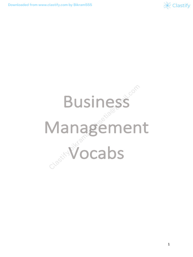 Business Management Vocabulary Guide | PDF | Recruitment | Recession