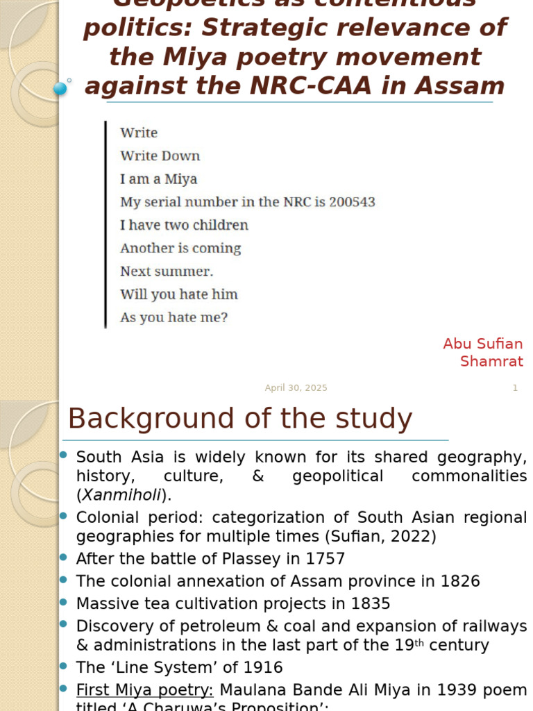 Abu Sufian - Geopoetics As Contentious Politics | PDF