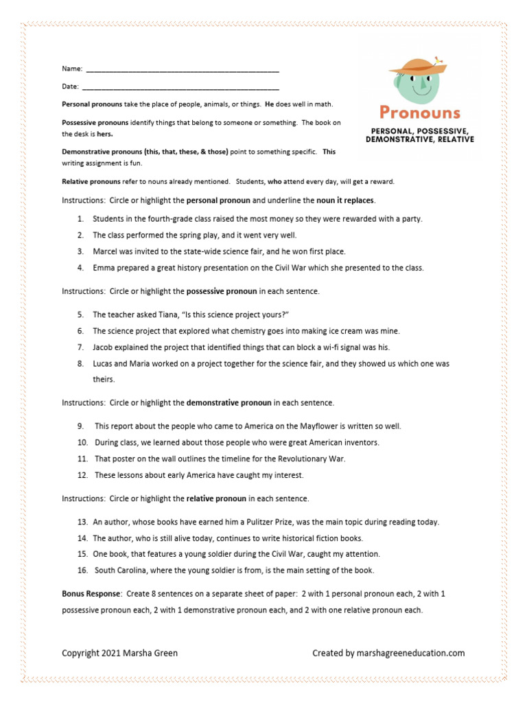 Personal Pronouns He Possessive Pronouns Hers. Demonstrative Pronouns ...