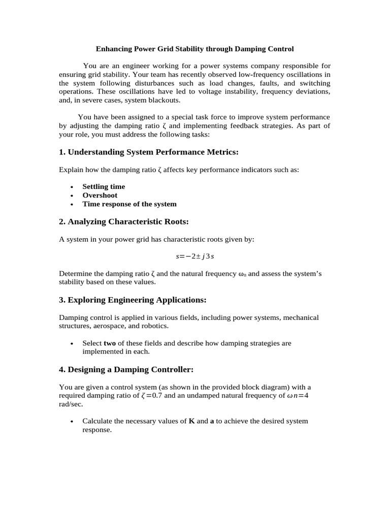 Enhancing Power Grid Stability Through Damping Control | PDF