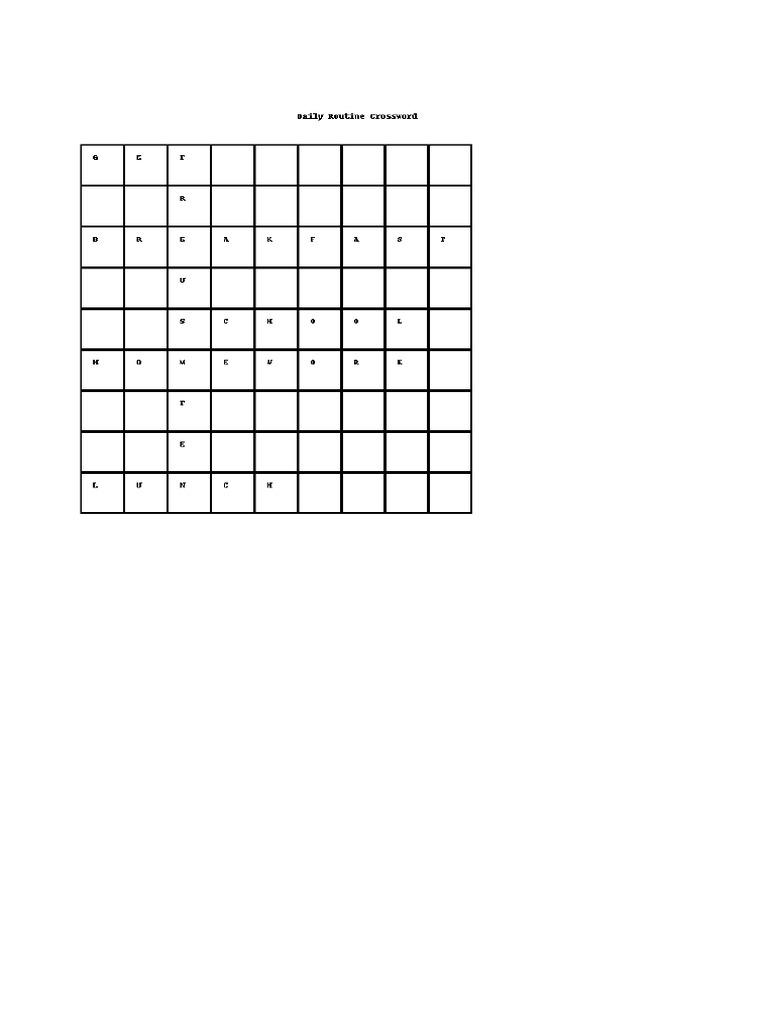 Daily_Routine_Crossword_clean | PDF