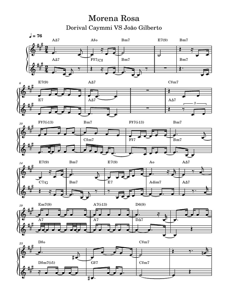 (partitura) Rosa_Morena - comparação | PDF