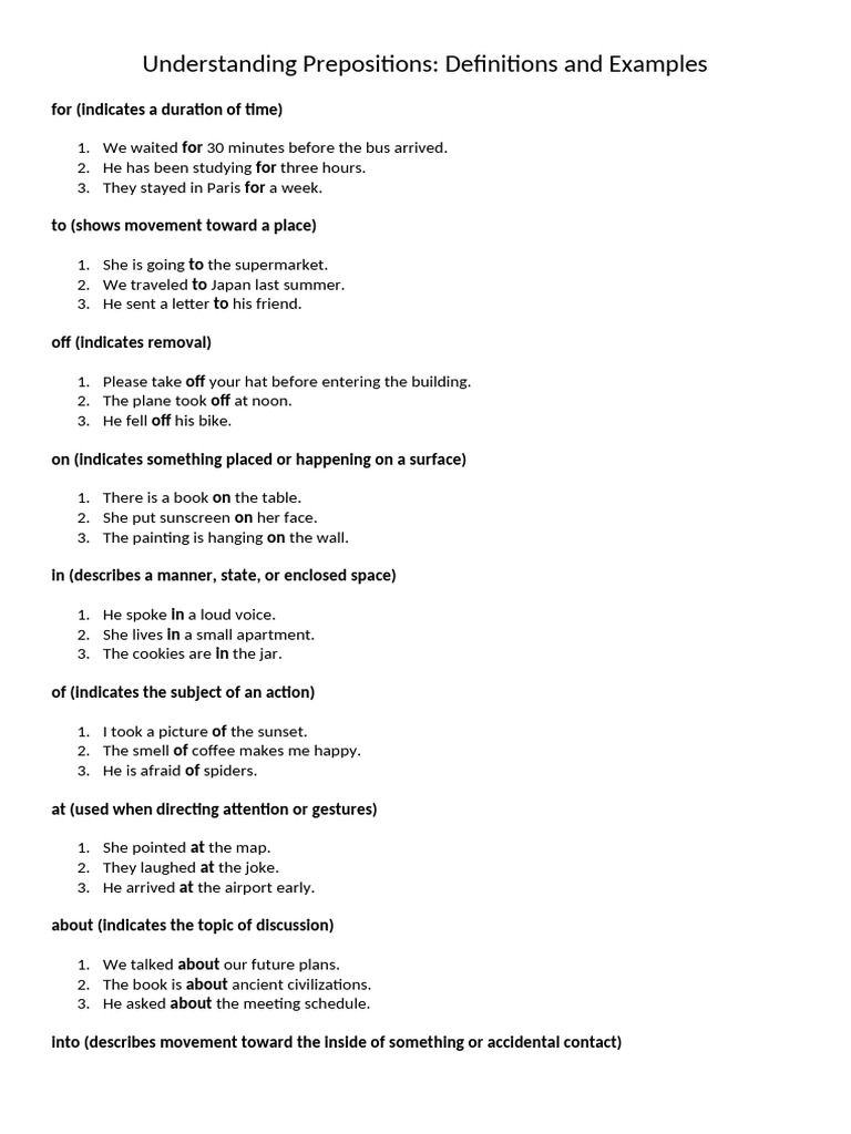 1 Prepositions short explanation | PDF