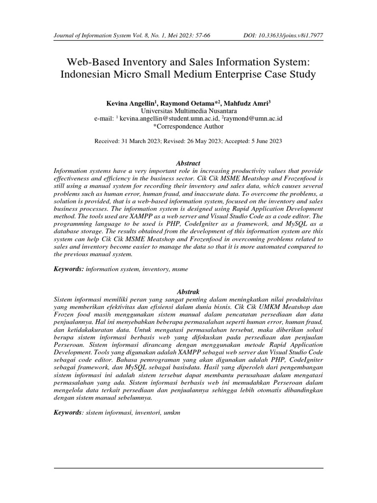 Web-Based Inventory and Sales Information System | PDF | Receipt ...