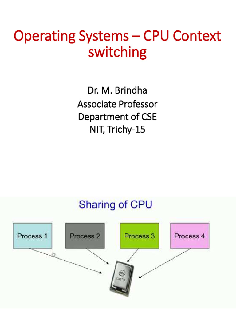 Operating Systems - CPU Context Switching | PDF