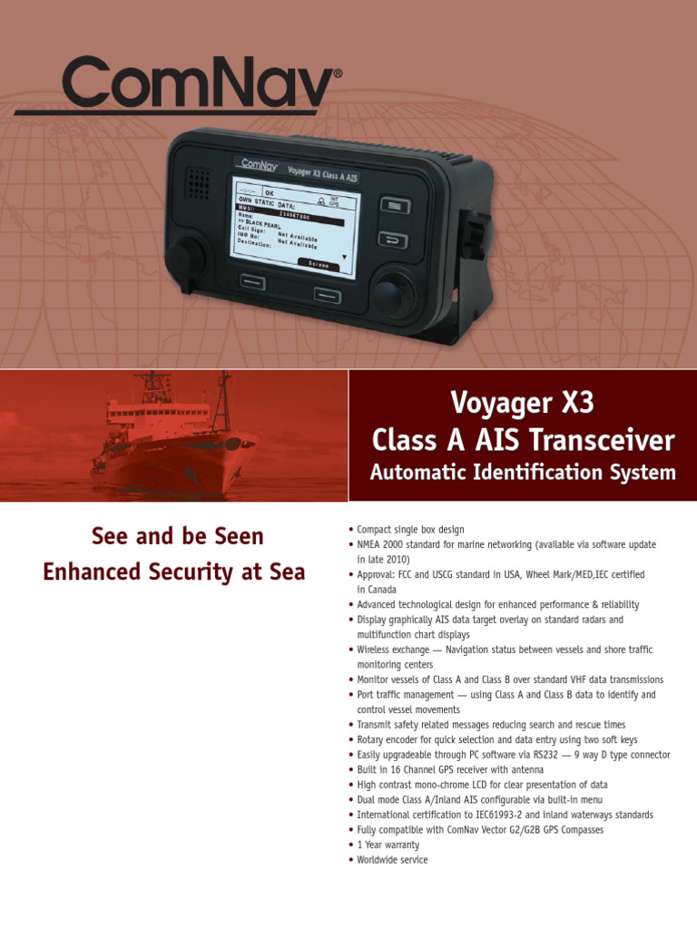 Mackay-Marine-ComNav-Voyager-X3-AIS-Data-Sheet | PDF | Broadcast Engineering | Computer Engineering