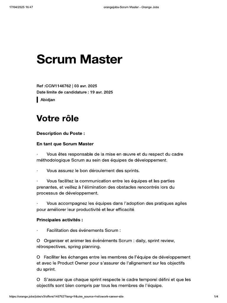 Scrum Master | PDF