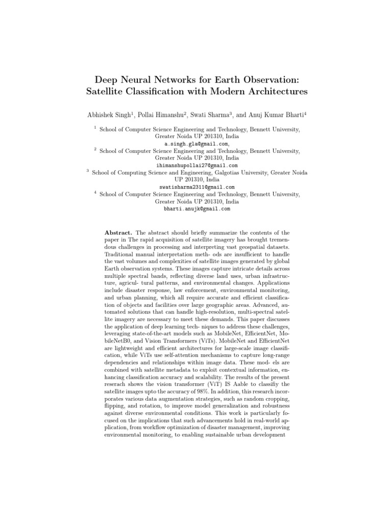 Confrence Paper Satellite Springer Format | PDF | Support Vector ...
