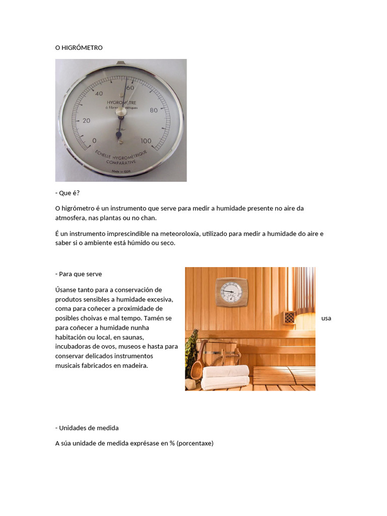 O Higrómetro | PDF
