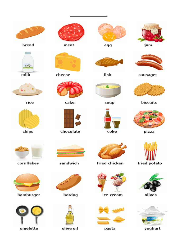 Vocabulary Food | PDF