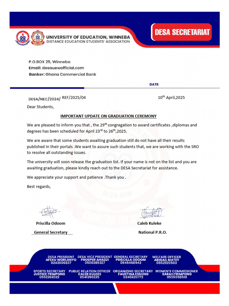 Graduation Update | PDF