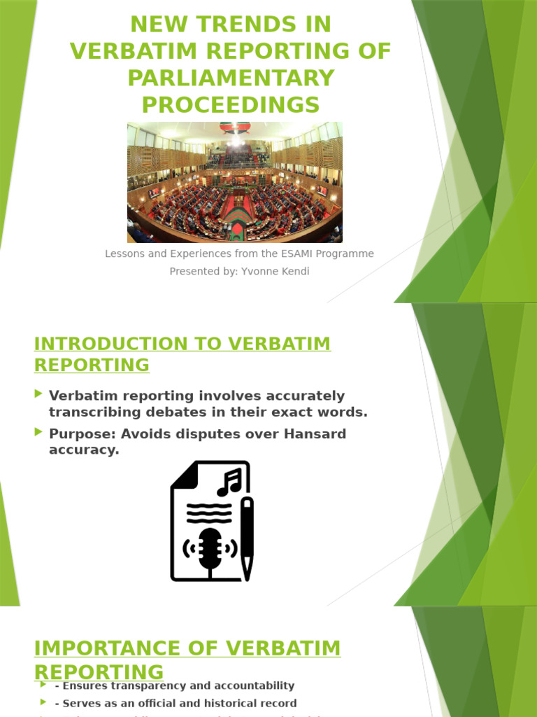 New Trends in Verbatim Reporting of Parliamentary Proceedings | PDF