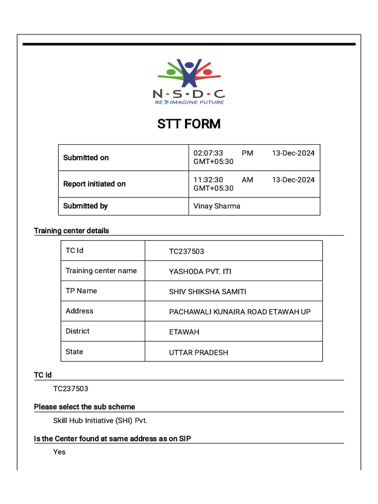 STT Form | PDF