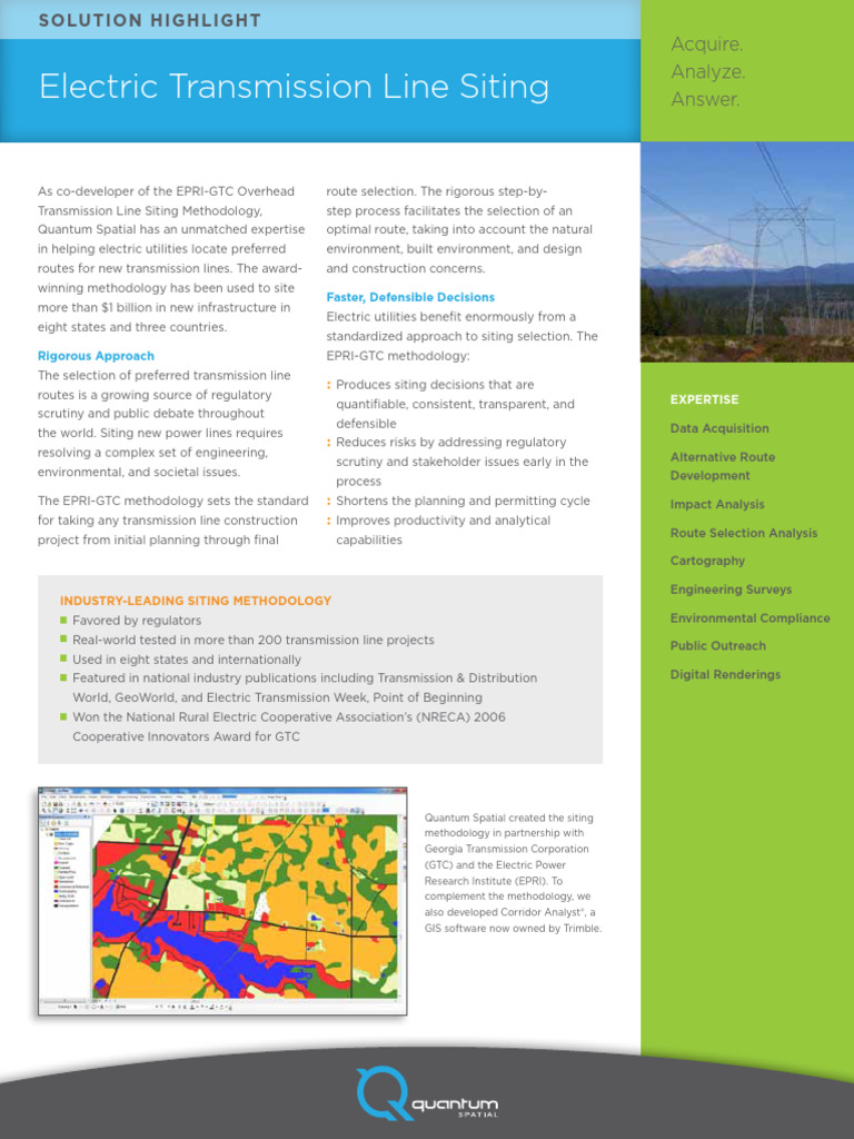 QuantumSpatial Geospatial Mapping Brochure Electrical Transmission Line ...