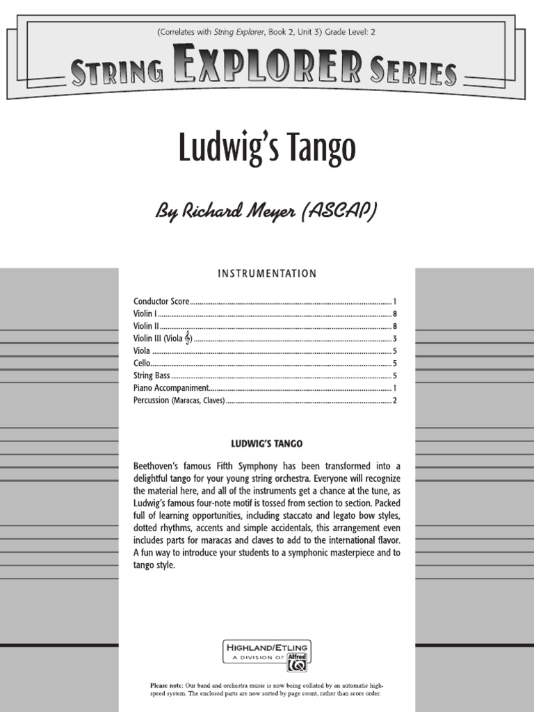 Rightpdf - Ludwig S Tango - Score Strings - Level 2 - Watermark | PDF