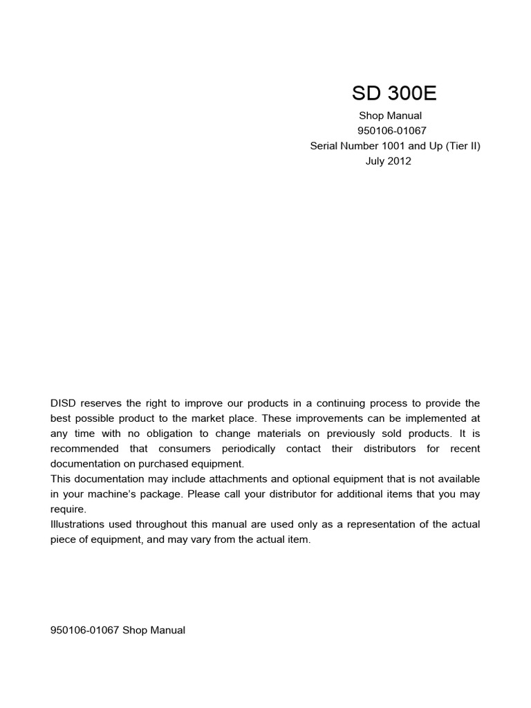 Sd300e Shop Manual (Disd TM) 2013.02.28 | PDF | High Voltage | Safety